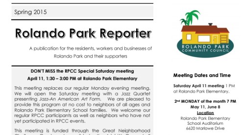 Sponsor the RP Reporter | Rolando Park Community Council