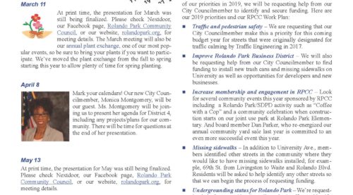 Rolando Park Reporter – Spring 2019 | Rolando Park Community Council