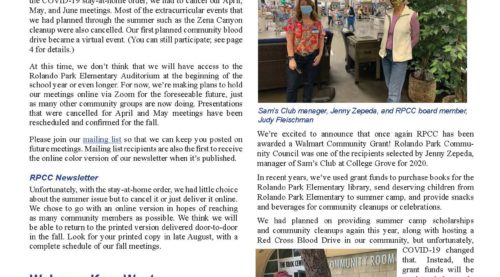 Rolando Park Reporter – Summer 2020 | Rolando Park Community Council